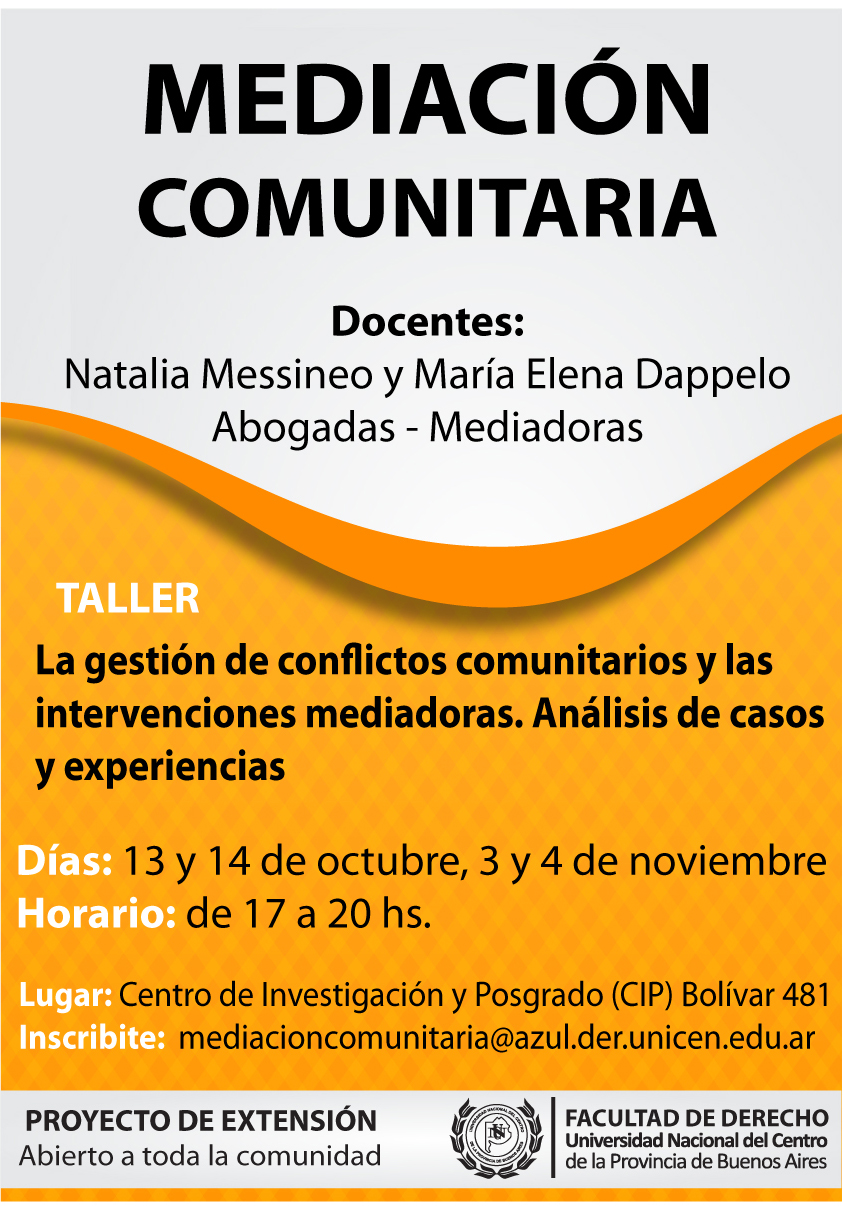 Gestión de conflictos comunitarios e intervenciones mediadoras | UNICEN